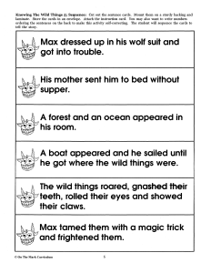 Where the Wild Things Are - Comprehension Questions